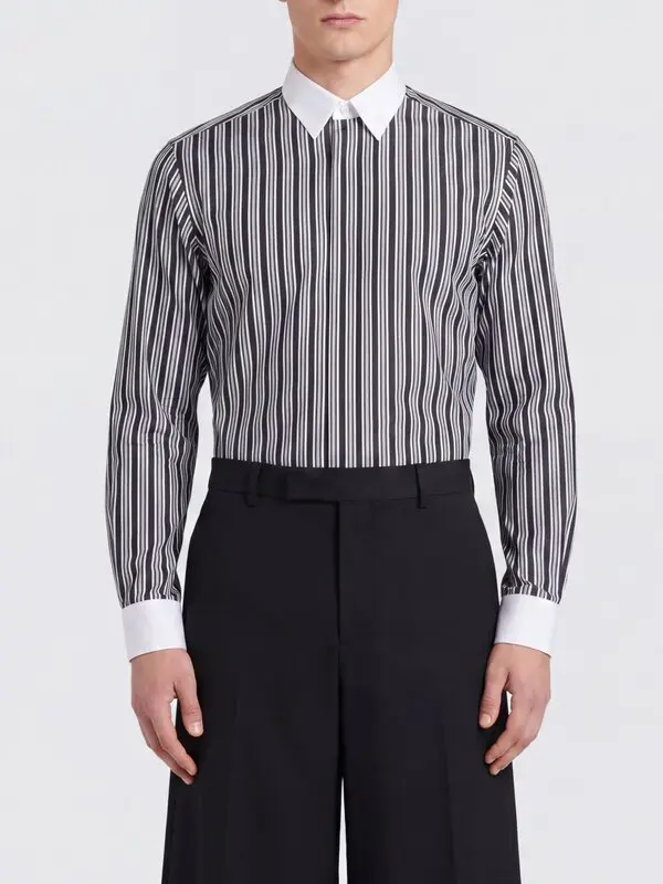 TOM FORD Striped Cotton Poplin Evening Shirt With Concealed Placket