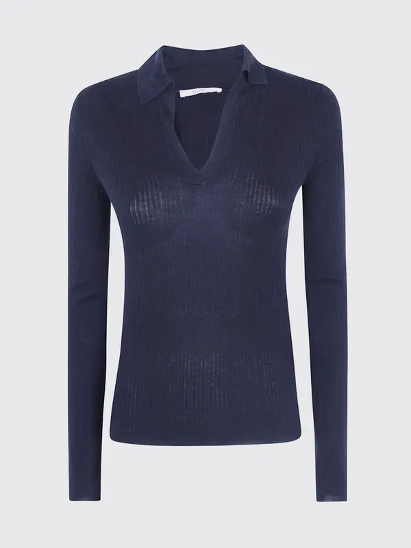 Max Mara Ribbed Silk And Cashmere Knit Polo - Black