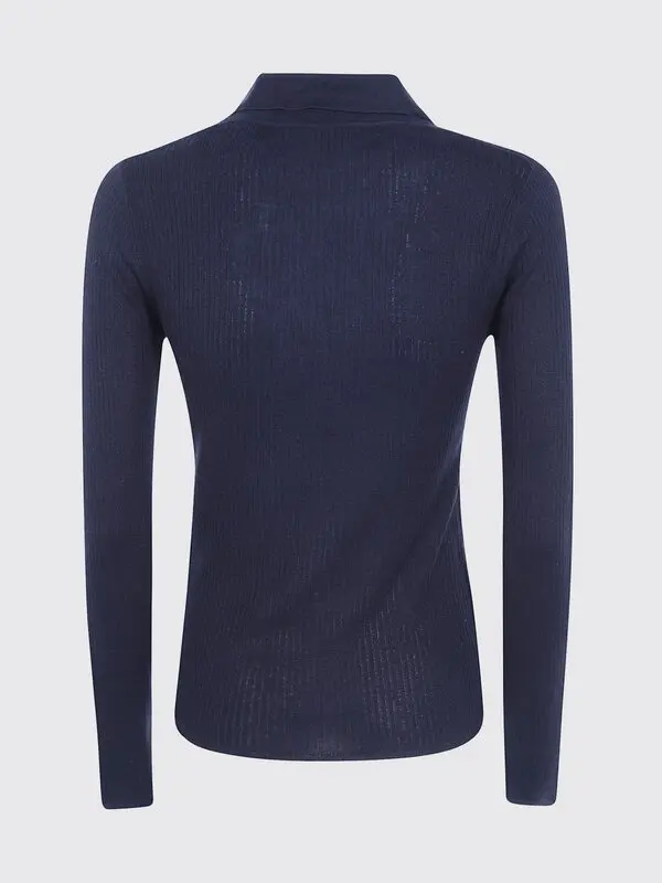 Max Mara Ribbed Silk And Cashmere Knit Polo - Black