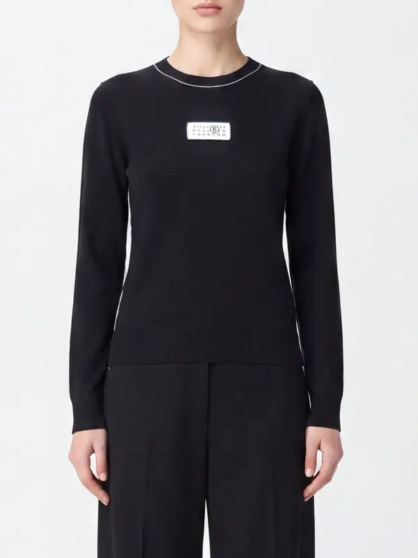 MAISON MARGIELA Ribbed Crew Neck Sweater - Black