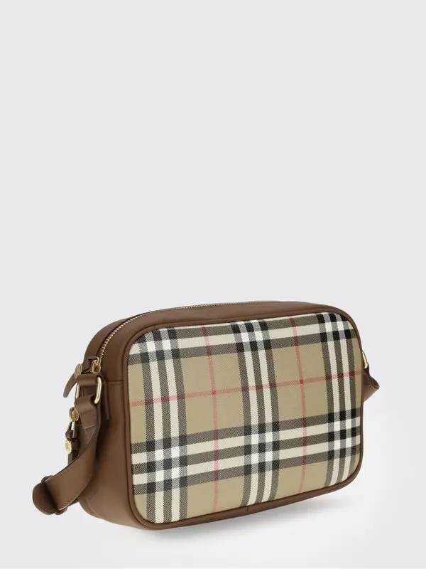 Burberry Check Cotton Cross-body Bag With Embroidered Ekd Logo