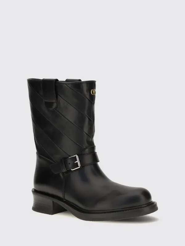 Valentino Garavani Leather Buckled Boots