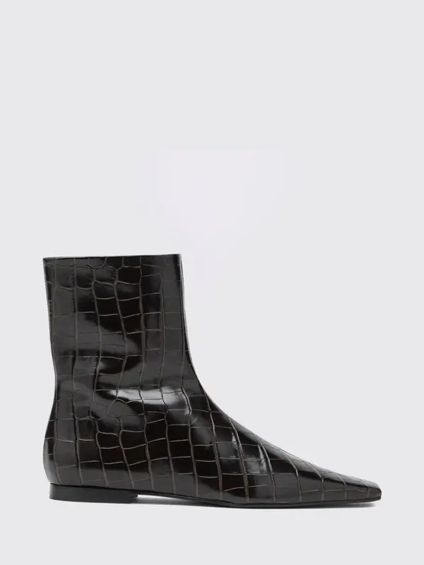 TOTEME Croc Effect Ankle Boots