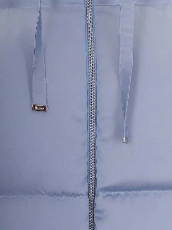 Herno Short Water-repellent Nylon Down Jacket With Funnel Neck And Hem Drawstring