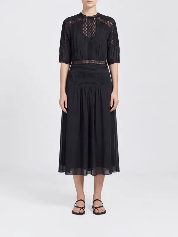 Isabel Marant Étoile Flared Midi Dress With Lace Inserts