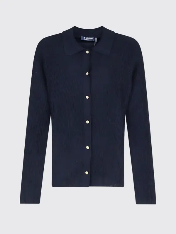 Max Mara Slim Fit Polo Jumper In Pure Virgin Wool - Blue