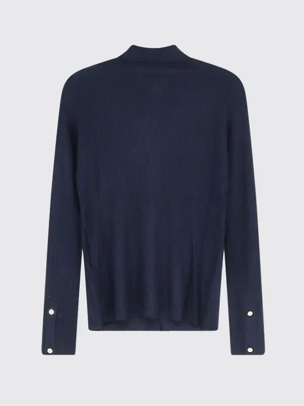 Max Mara Slim Fit Polo Jumper In Pure Virgin Wool - Blue