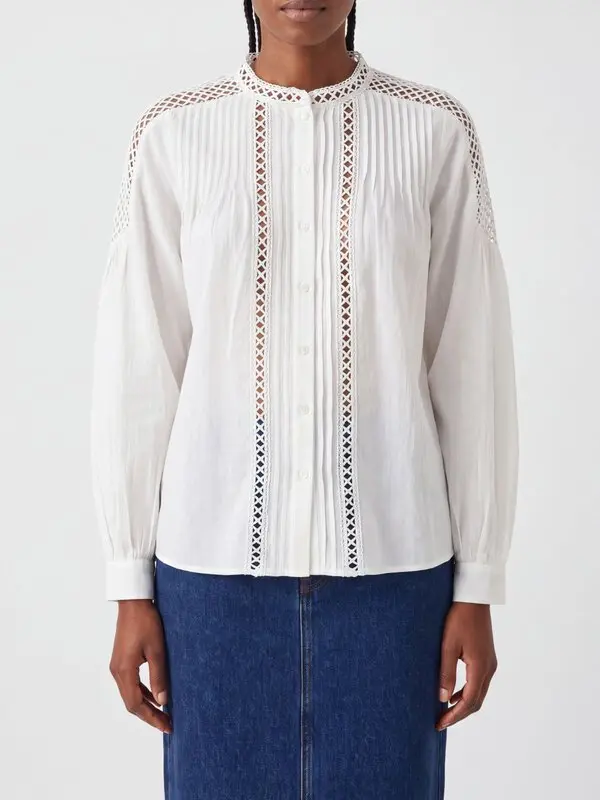 Isabel Marant Étoile Macramé Insert Linen Blend Shirt - White