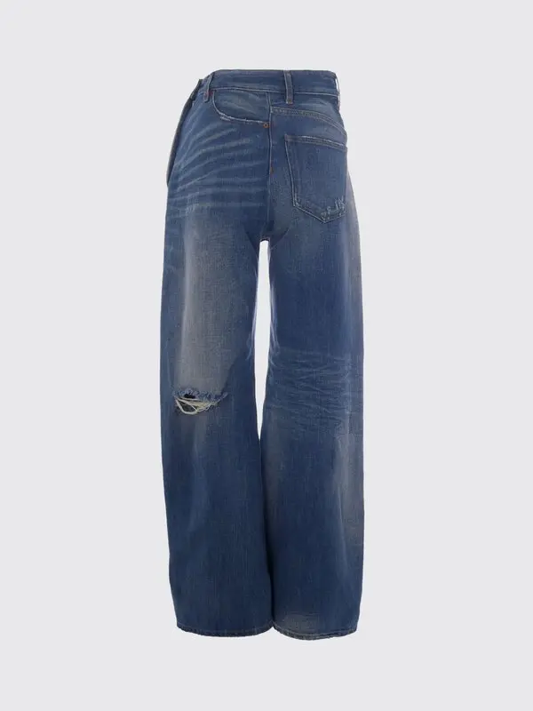 MAISON MARGIELA High-waisted Wide Leg Jeans In Worn-effect Denim