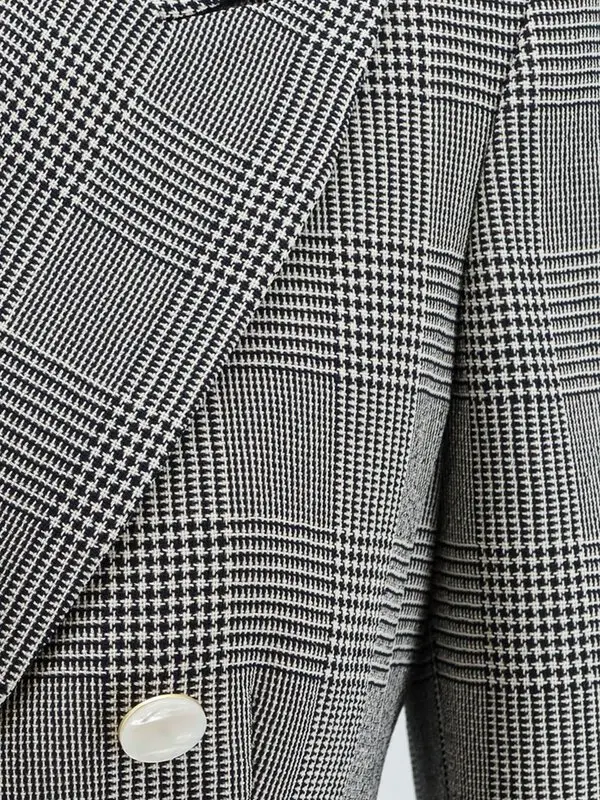 Max Mara Prince Of Wales Virgin Wool Double-breasted Blazer