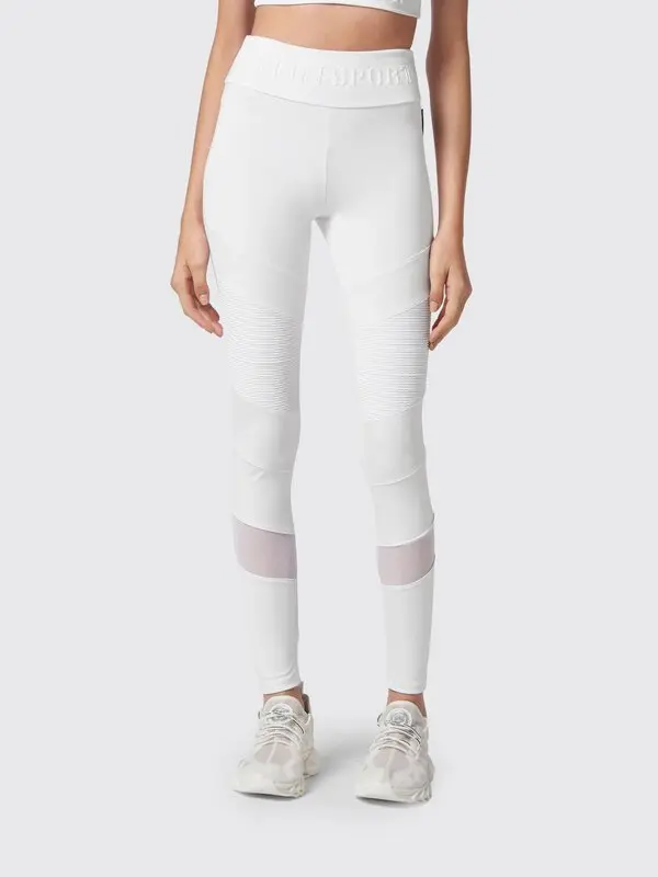 PLEIN SPORT High-waisted Stretch Technical Fabric Leggings
