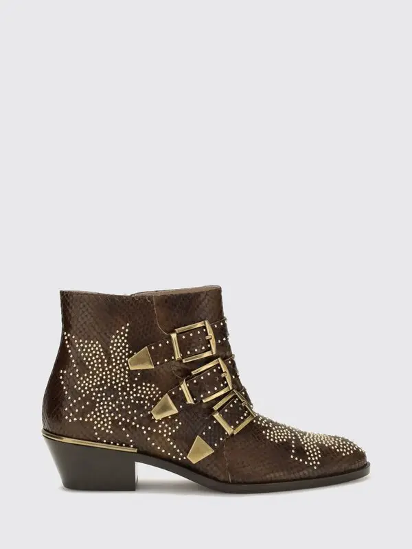 Chloé Ankle Boots With Buckle Detail - Kaki