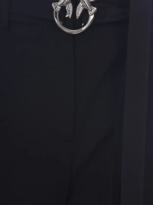 Pinko Tailored Belted Wide Leg Pants - Black
