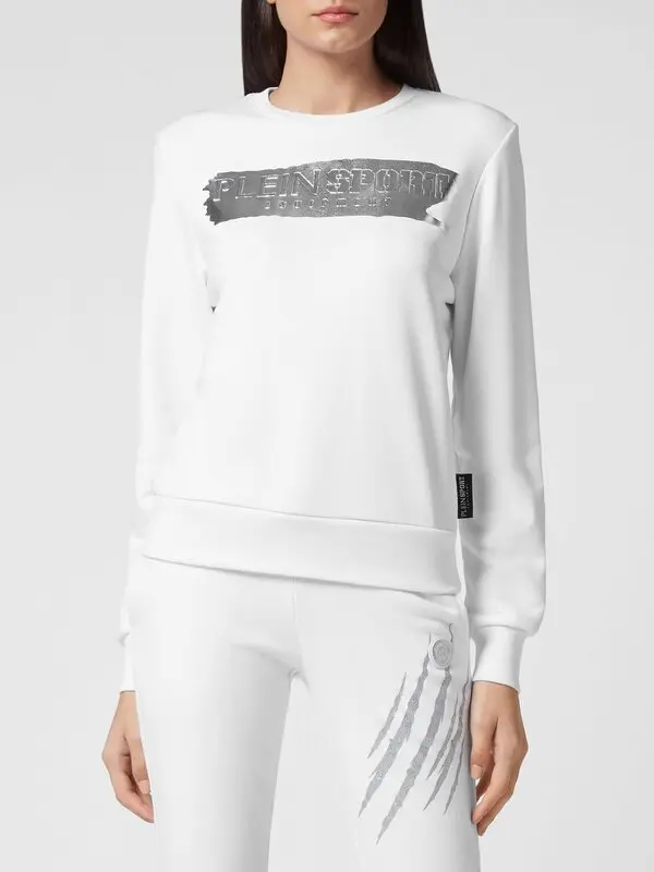 PLEIN SPORT Crewneck Jersey Jumper With Contrast Logo