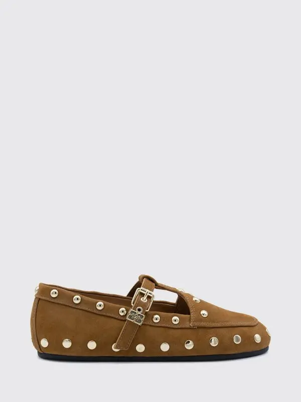 GANNI Embellished Ballet Flats - Coffee