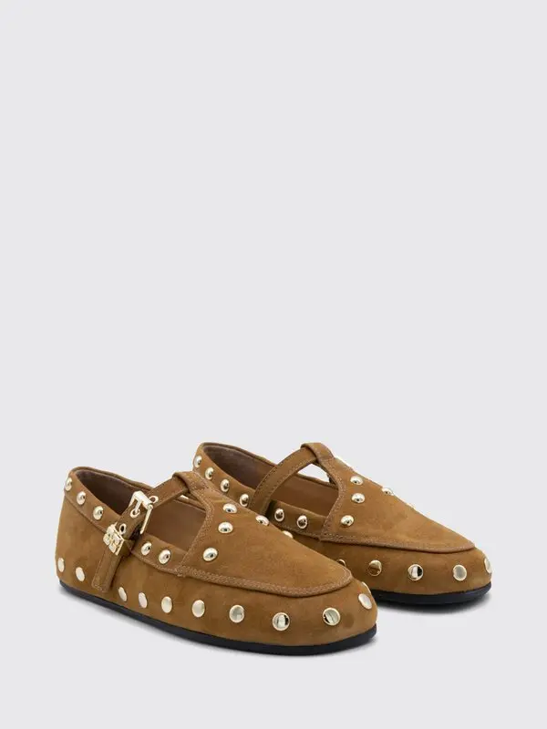 GANNI Embellished Ballet Flats - Coffee