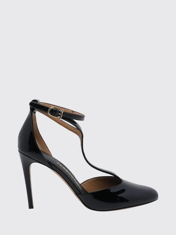 FERRAGAMO Patent Leather Pumps With Ankle Strap
