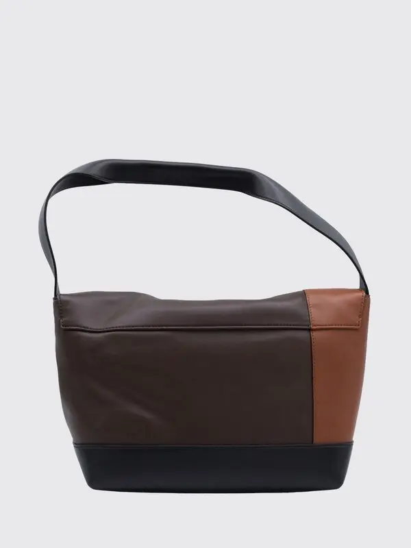 Marni Bi Calfskin Leather Shoulder Bag With Flap And Top Handle