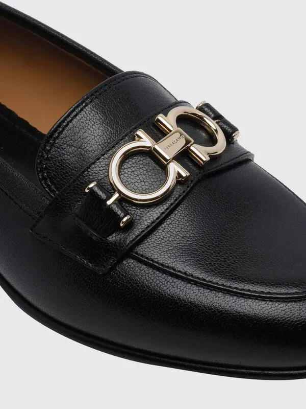 FERRAGAMO Bax Smooth Calfskin Loafers With Gancini Ornament
