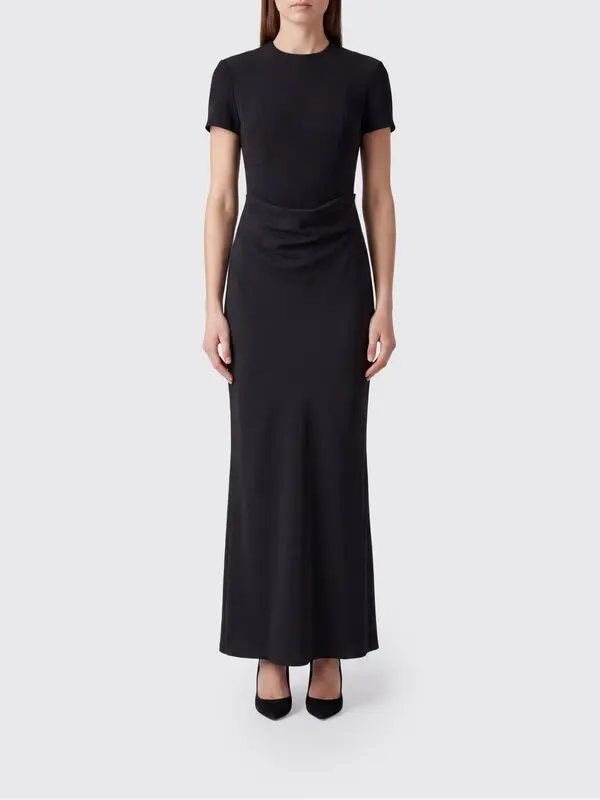ROTATE BY BIRGER CHRISTENSEN Short-sleeved Sheath Midi Dress In Recycled Polyester Crêpe