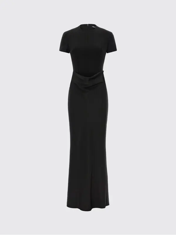 ROTATE BY BIRGER CHRISTENSEN Short-sleeved Sheath Midi Dress In Recycled Polyester Crêpe