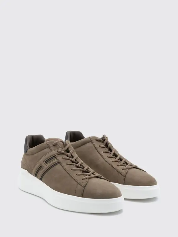 Hogan H580 Suede Low-top Sneakers With H Logo And Platform Sole