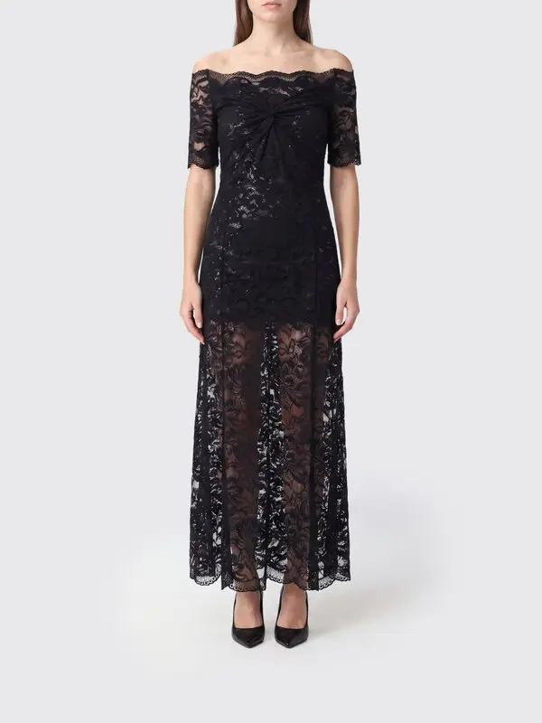 Rabanne Off-the-shoulder Lace Midi Dress - Black