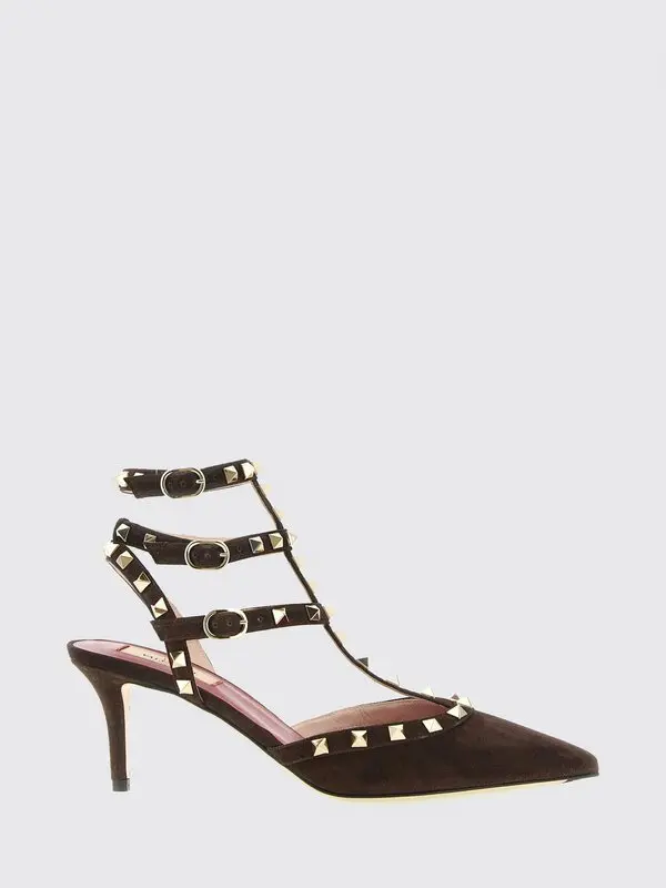 Valentino Garavani Heeled Sandals With Studs - Brown