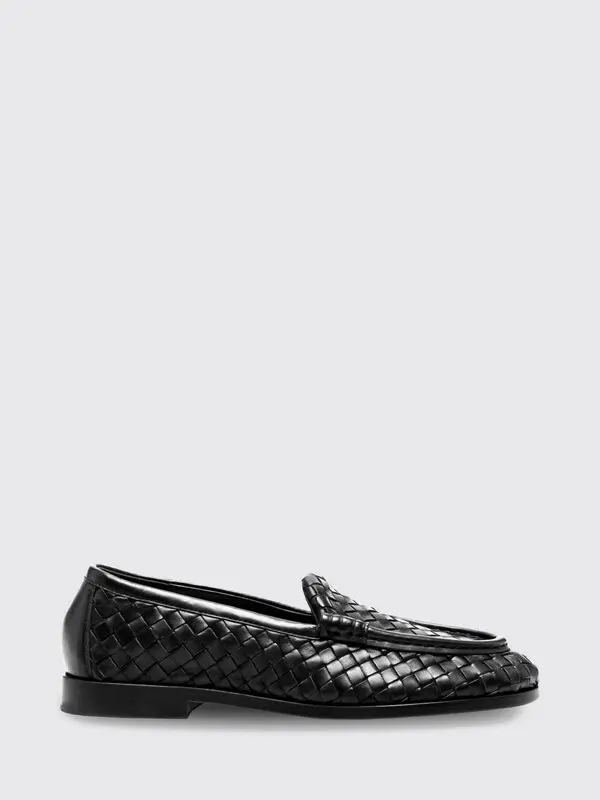 Bottega Veneta Silenzio Intrecciato Leather Loafers - Black