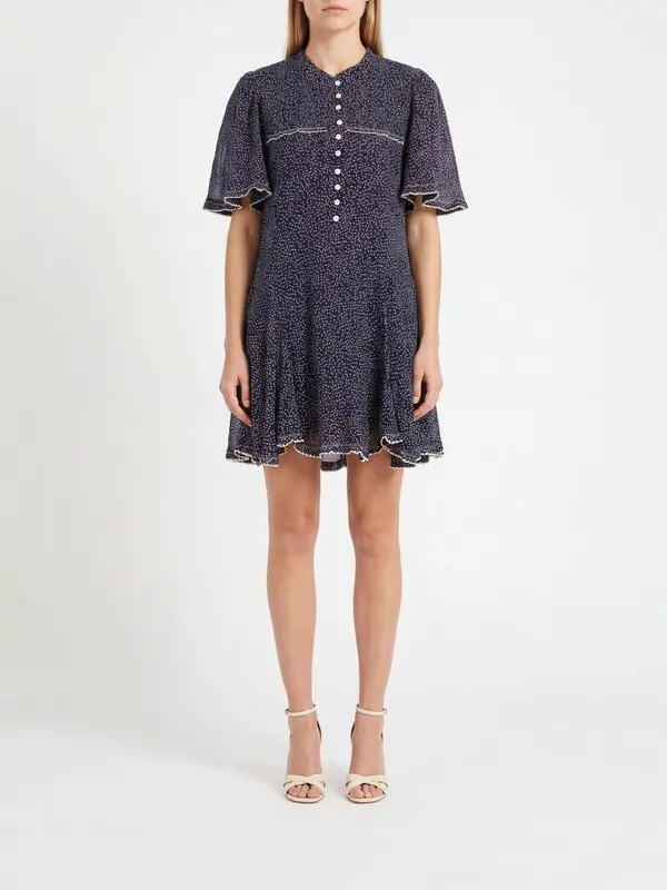 Isabel Marant Étoile Daynia Polka-dot Cotton Chemisier Mini Dress