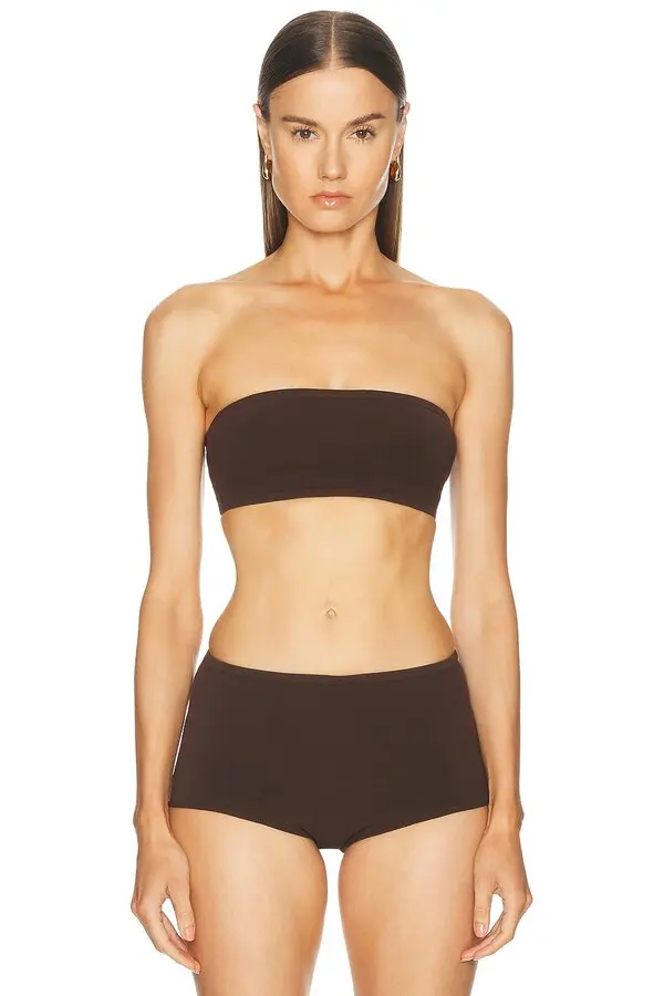 SRG Adelynn Knit Bandeau Bra - Chocolate Brown