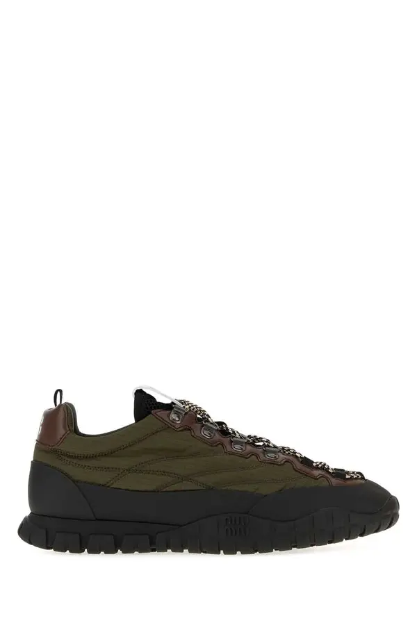 Miu Miu Olive Fabric Sneakers