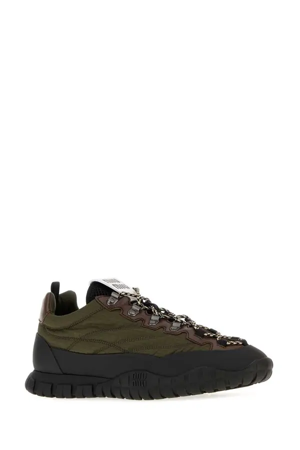 Miu Miu Olive Fabric Sneakers
