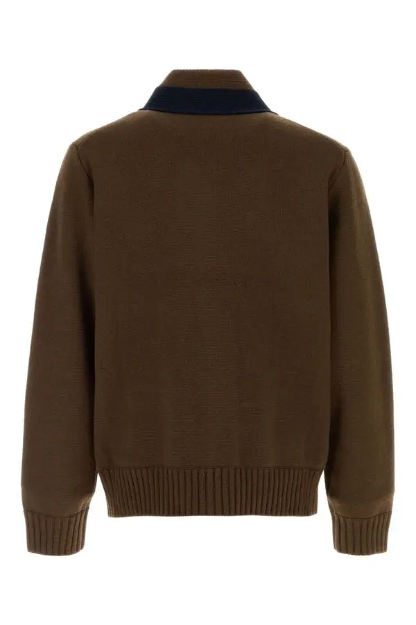 Sacai Wool Cardigan With Shawl Collar