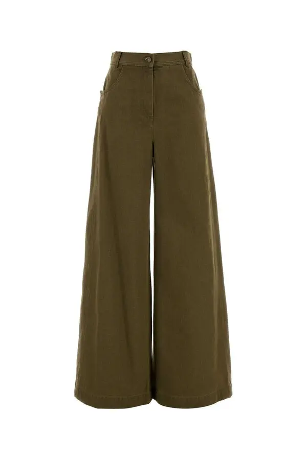 Max Mara Army Denim Alamaro Wide-leg Jeans - Green