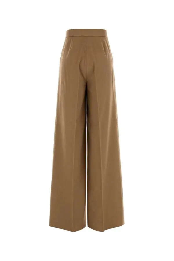 Max Mara Camel Flannel Wide-leg Pants