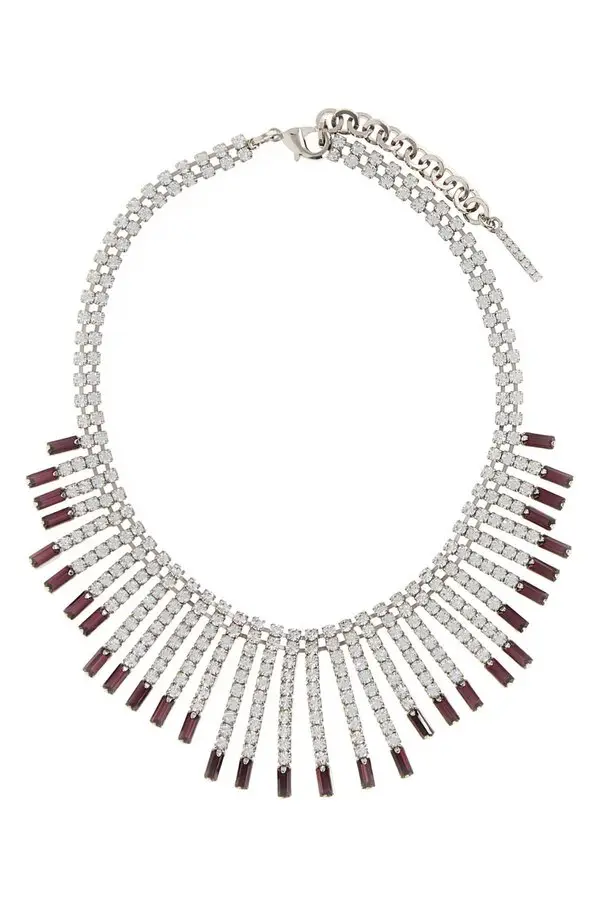 Alessandra Rich Embellished Metal Necklace - Silver