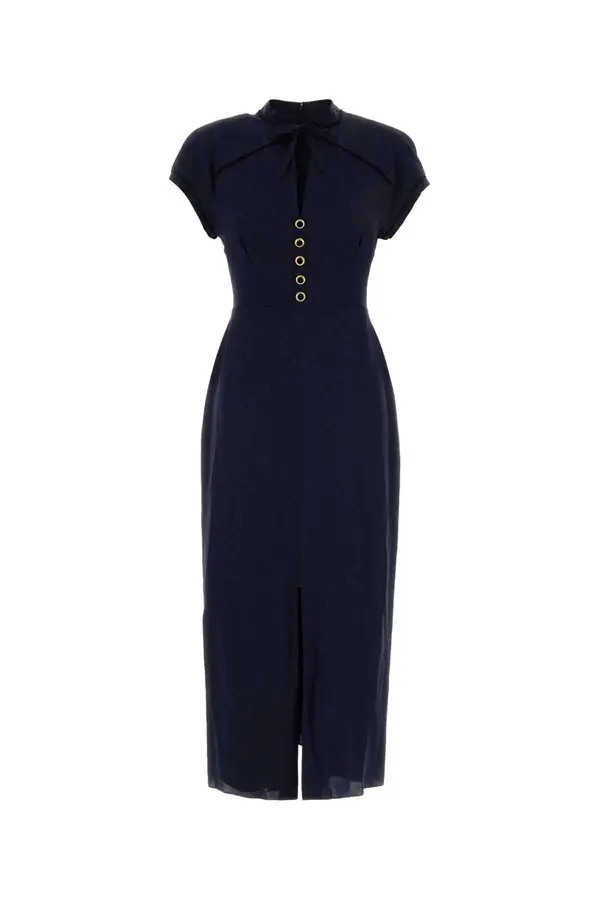 Alessandra Rich Navy Silk Dress