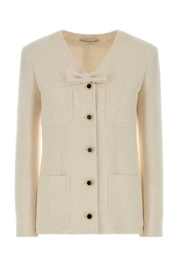 Alessandra Rich Ivory Boucle Blazer