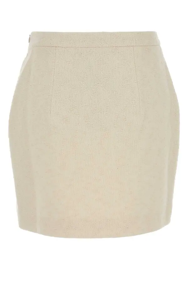 Alessandra Rich Cream Tweed Mini Skirt