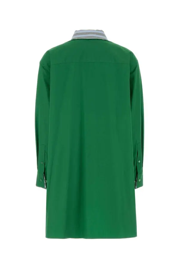 Loewe Grass Poplin Shirt Dress - Green