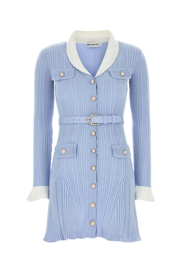 SELF-PORTRAIT Powder Knit Mini Dress