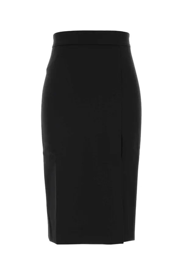 Andamane Stretch Gabardine Skirt - Black