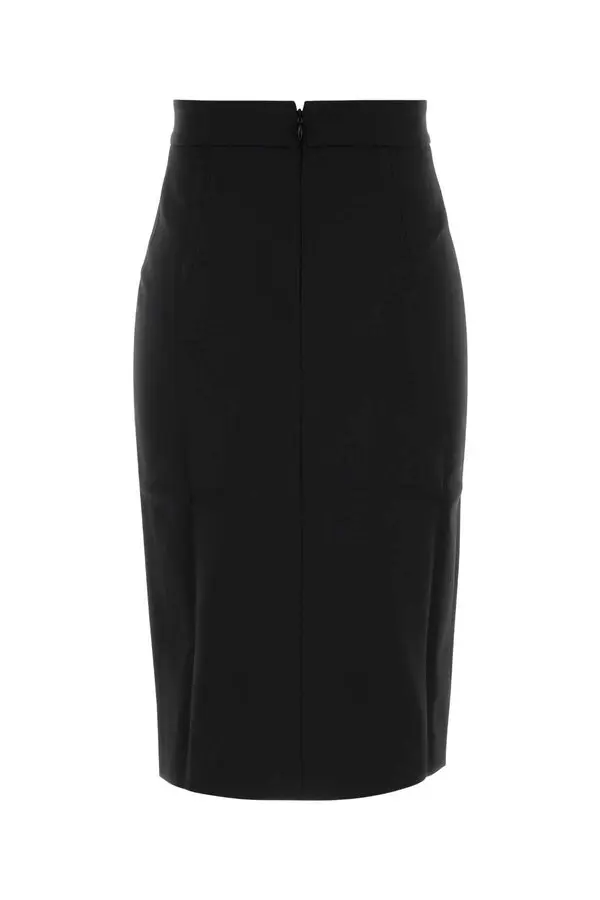 Andamane Stretch Gabardine Skirt - Black
