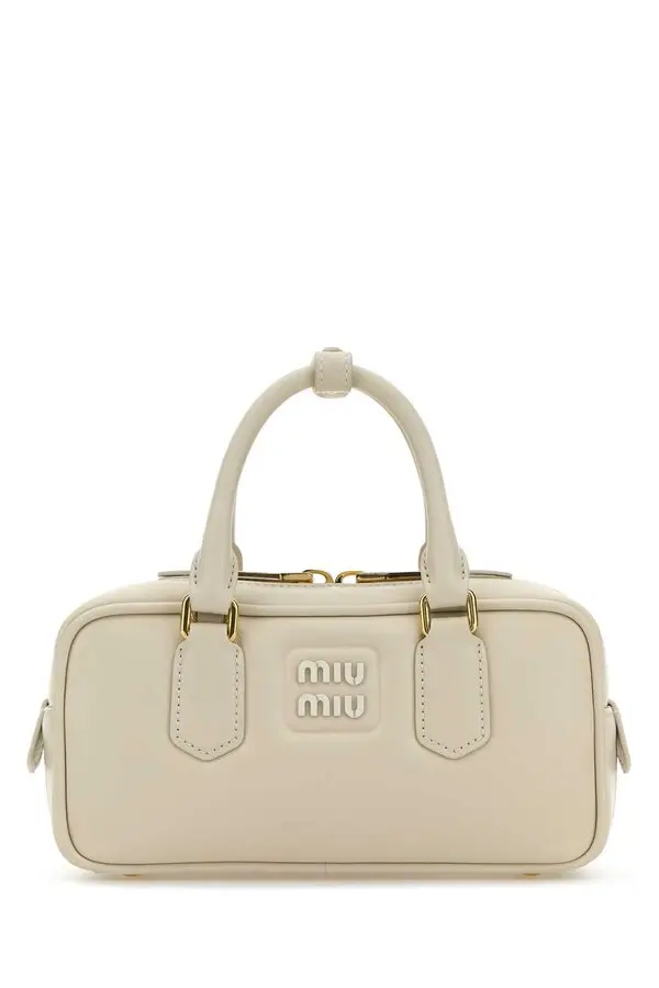 Miu Miu Chalk Leather Arcadie Handbag