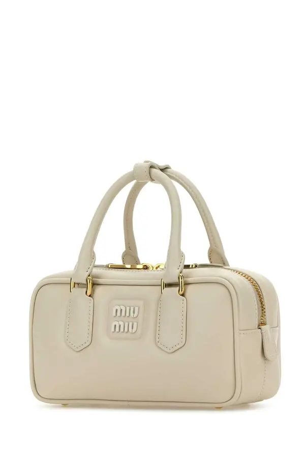 Miu Miu Chalk Leather Arcadie Handbag