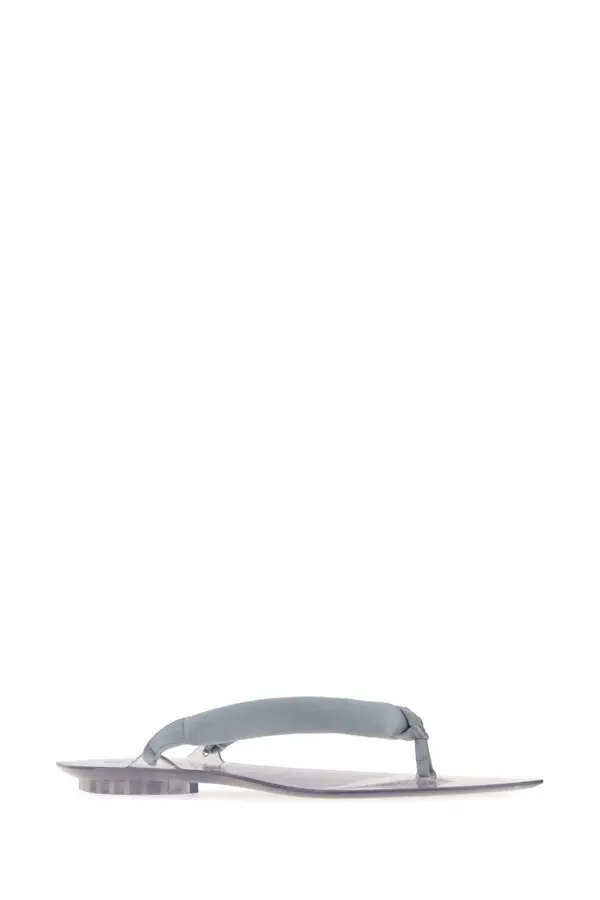 Alaïa Fabric Thong Slippers - Silver