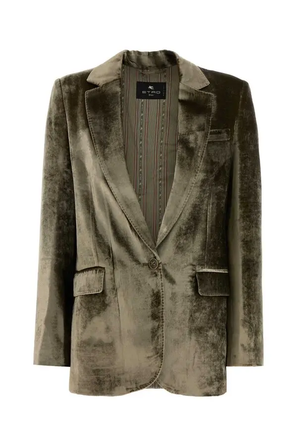 Etro Sage Velvet Blazer