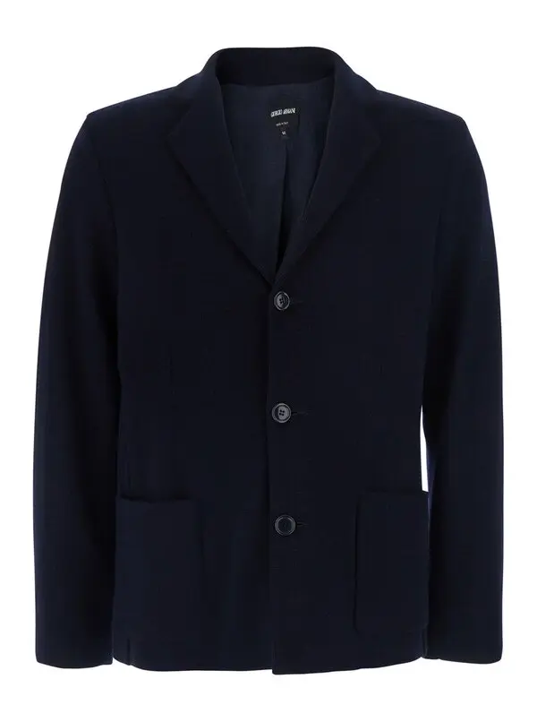 Giorgio Armani Wool Knit V-neck Jacket