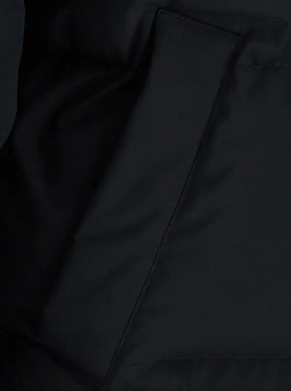 Saint Laurent Black Down Jacket With High Collar And Long Sleeves In Tech Fabric For